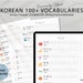 100 Korean Words Writing Practice Sheet Hangul Vocabulary Worksheet ...