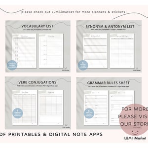 Vocabulary List | Vocabulary Worksheet | Language Study Planner| Korean ...