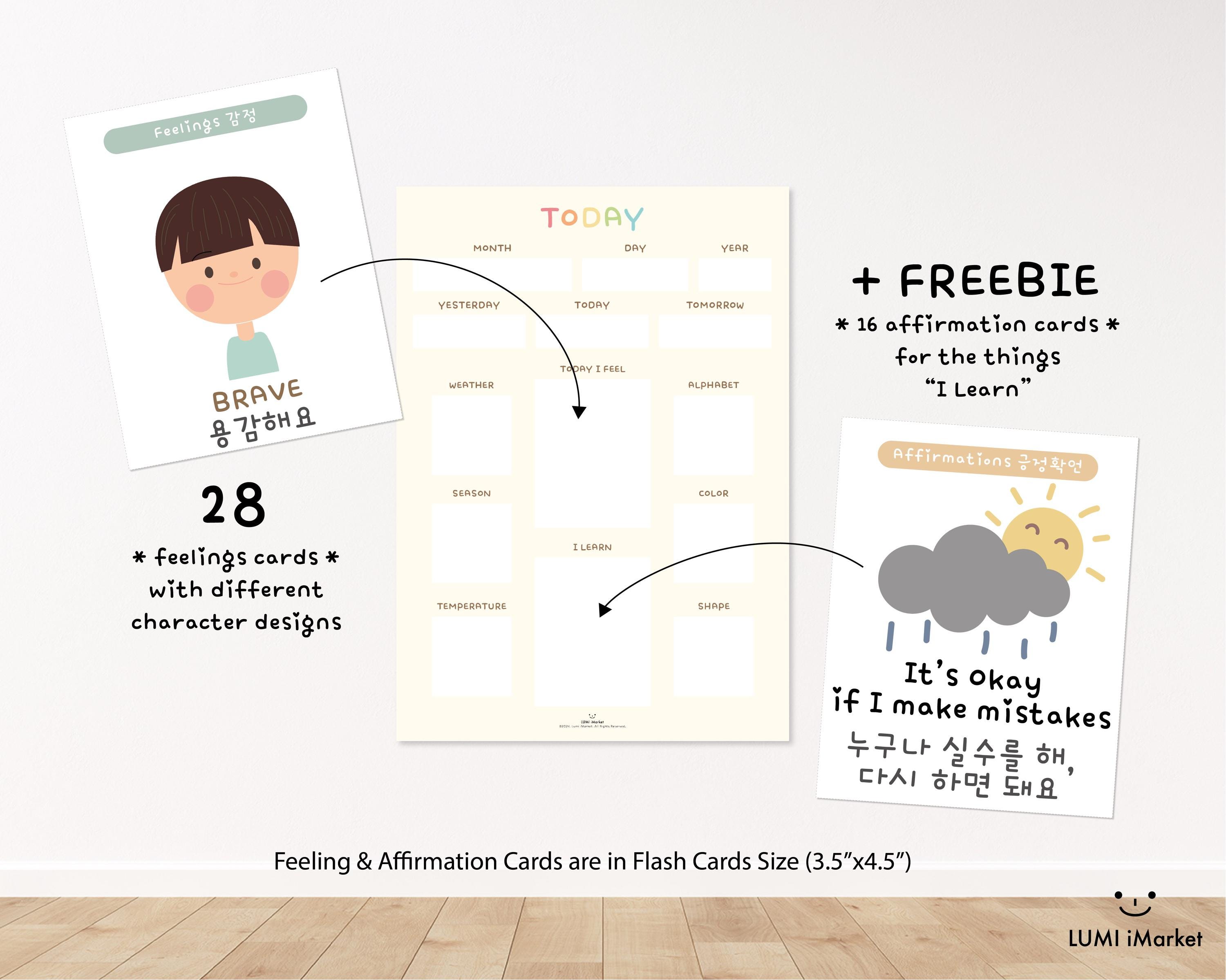 Bilingual Korean Daily Morning Board | Circle Time Board | Toddler ...