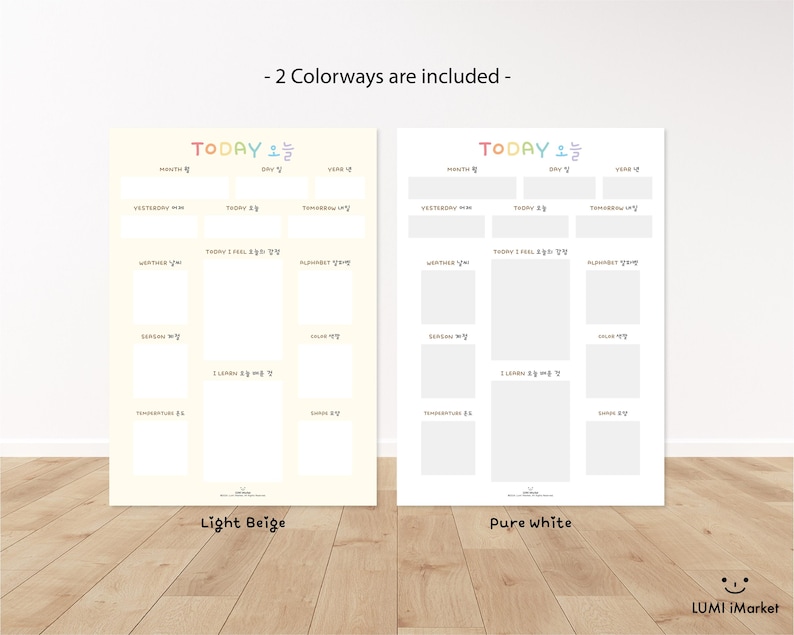 Bilingual Korean Daily Morning Board Circle Time Board Toddler Routine ...