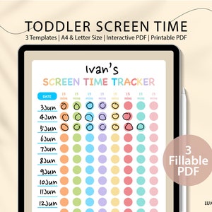Toddler Screen Time Chart | Daily Screen Time | Screen Time Planner ...