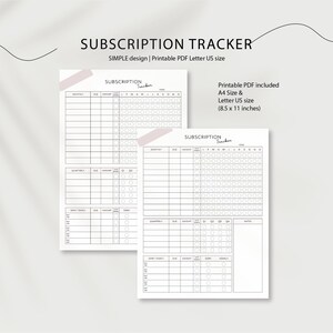 Editable Subscription Tracker | Subscription Checklist | Bill Payment ...