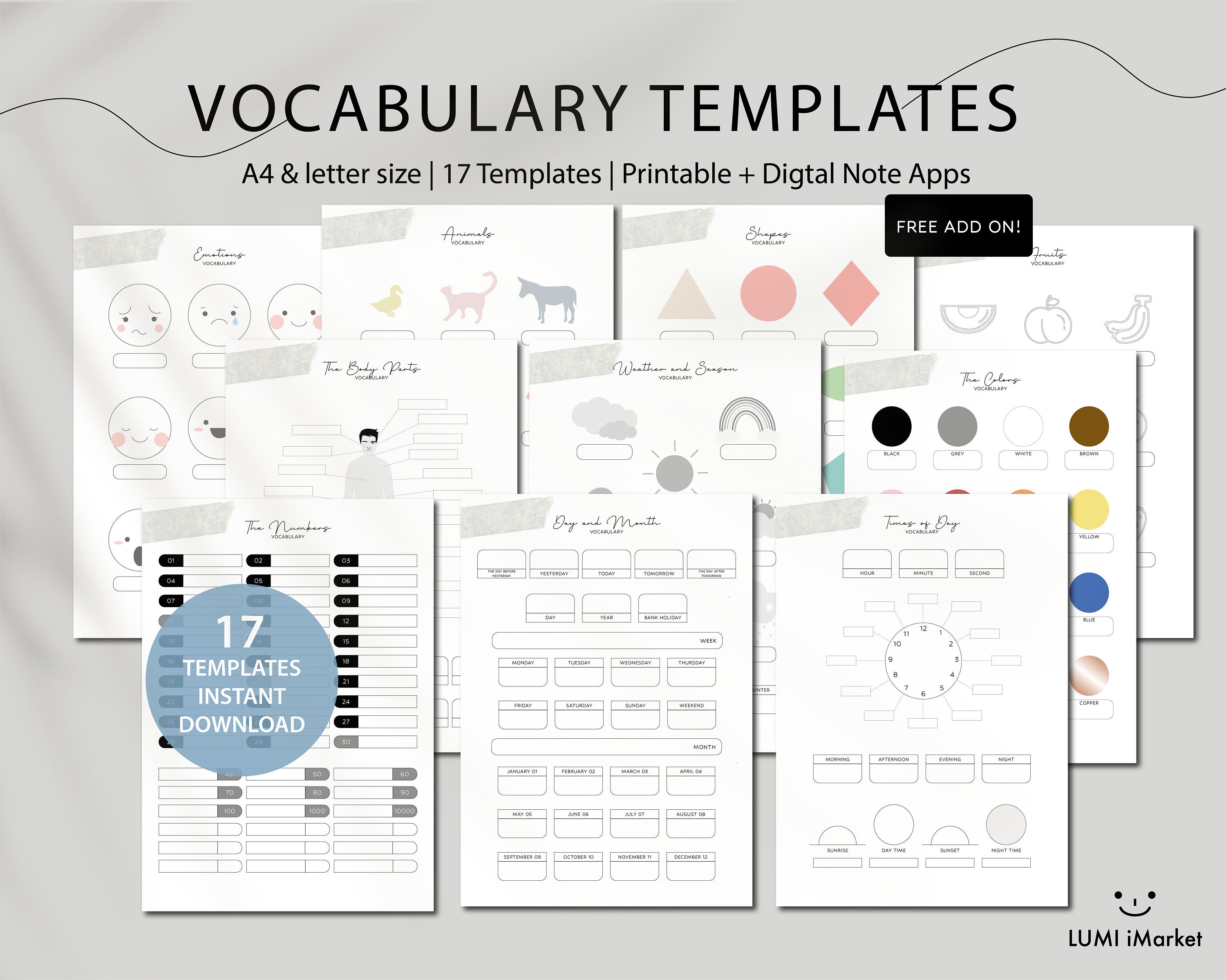 GRAPHICS Vocabulary Templates Printable Worksheet | Vocabulary Practice ...