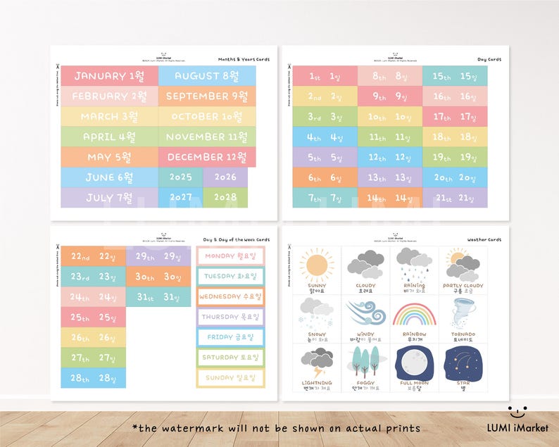 Bilingual Korean Daily Morning Board Circle Time Board Toddler Routine ...