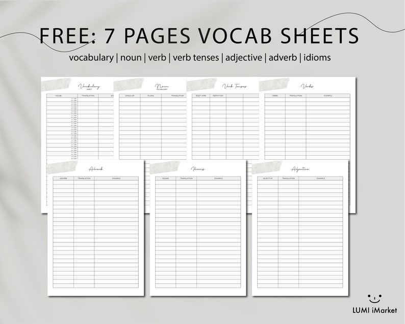 GRAPHICS Vocabulary Templates Printable Worksheet | Vocabulary Practice ...