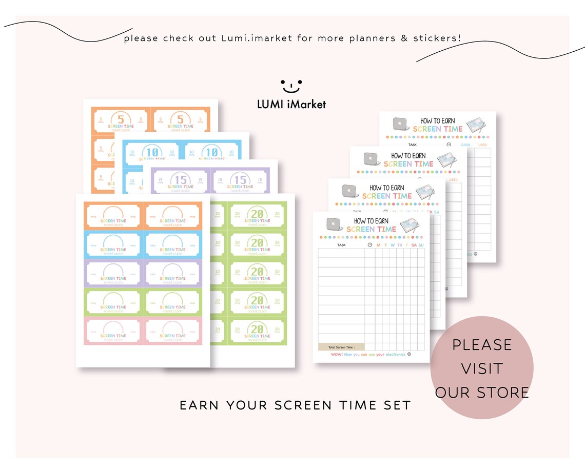 Screen Time Chart Checklist | Daily Screen Time Schedule | Summer ...