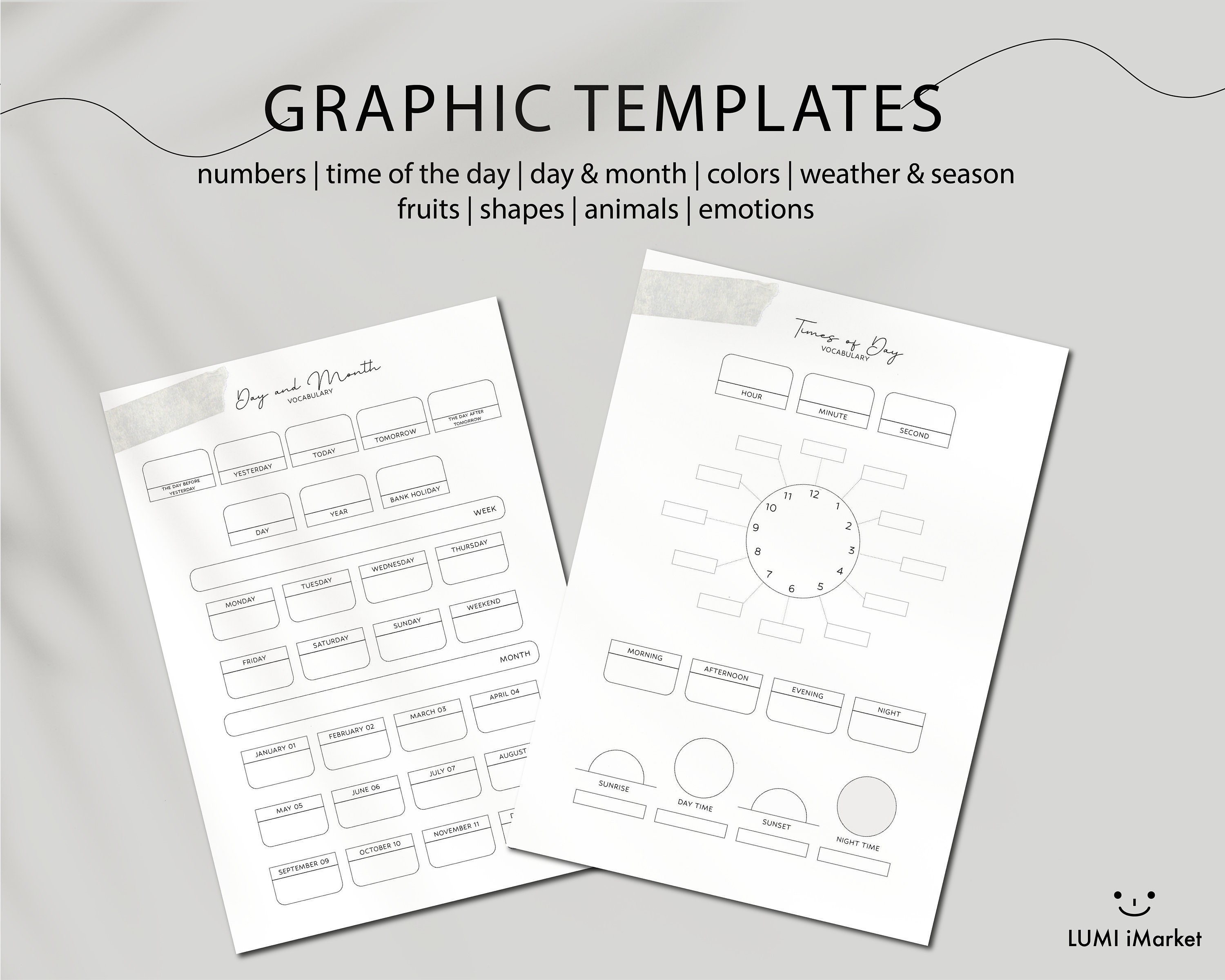 GRAPHICS Vocabulary Templates Printable Worksheet | Vocabulary Practice ...