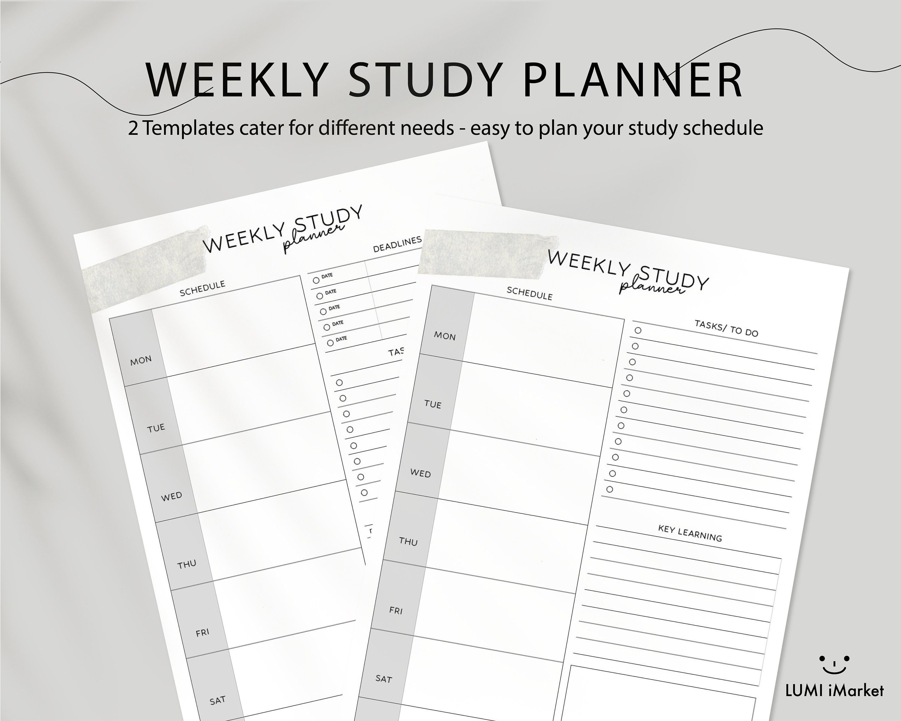 Weekly Study Planner Printables | Study Log | Language Study Planner ...