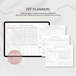 IVF Medication Tracker | Printable IVF Planner | Symptoms Daily Log ...