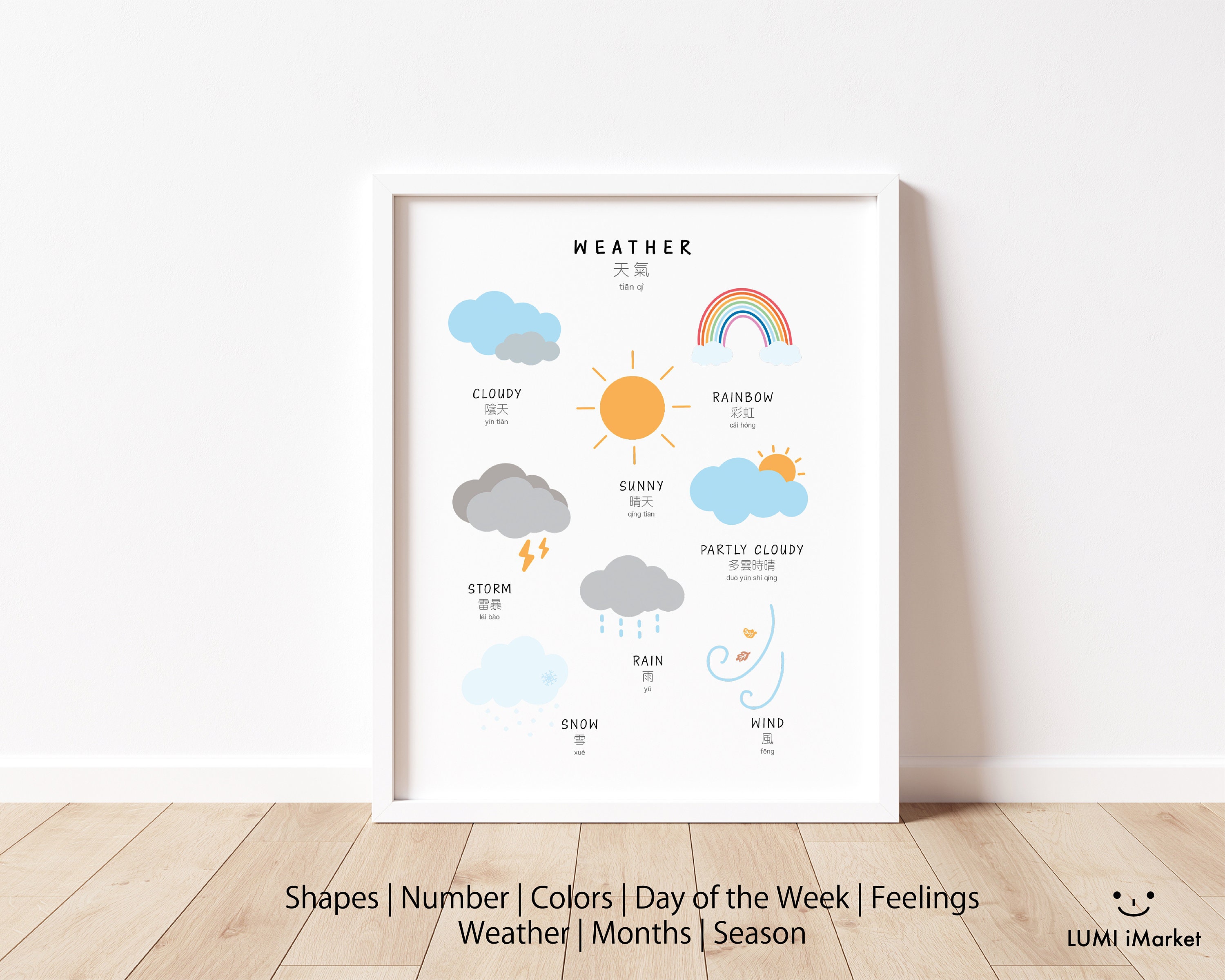 8 Bilingual English Chinese Pinyin Educational Posters | Set of 8 ...