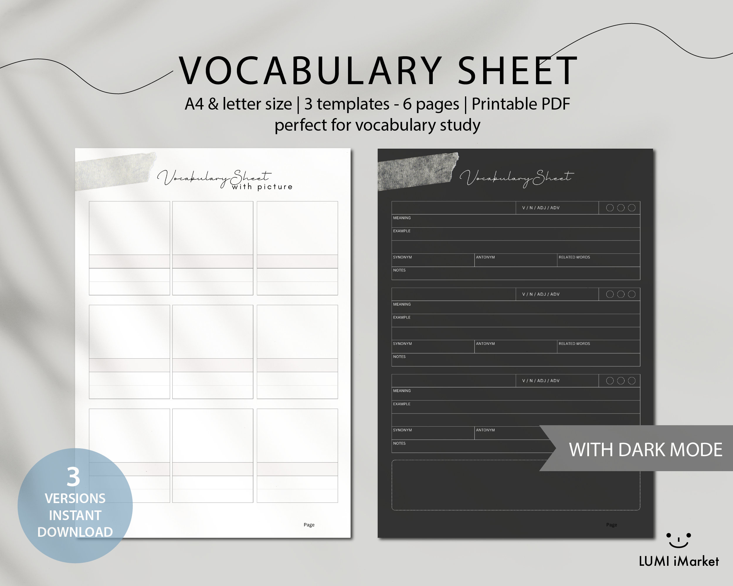 Advanced Vocabulary Sheet | Note Template |vocabulary List Printable ...