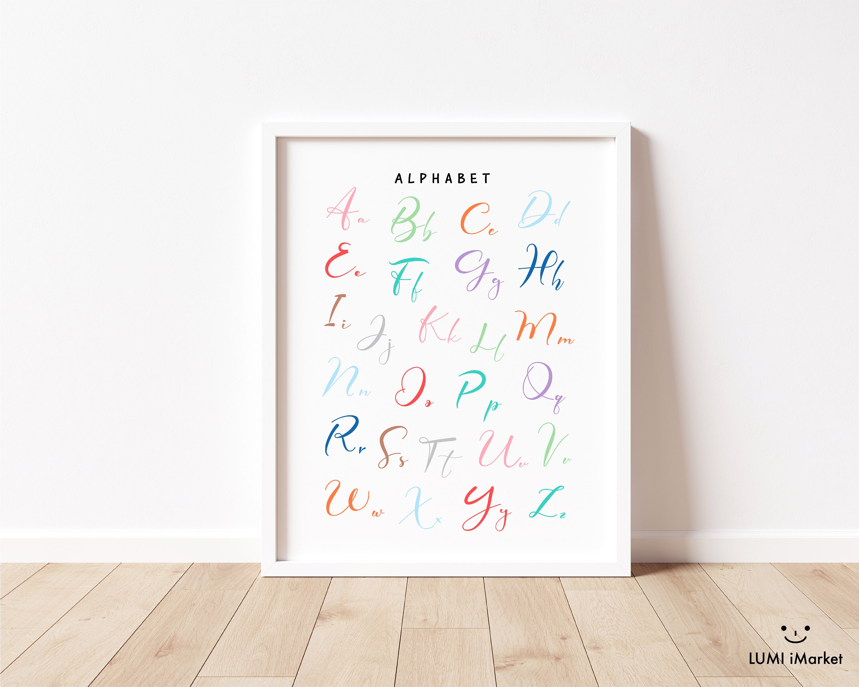 5 English Alphabet Educational Posters Upper Lower Letter Set of 5 ...