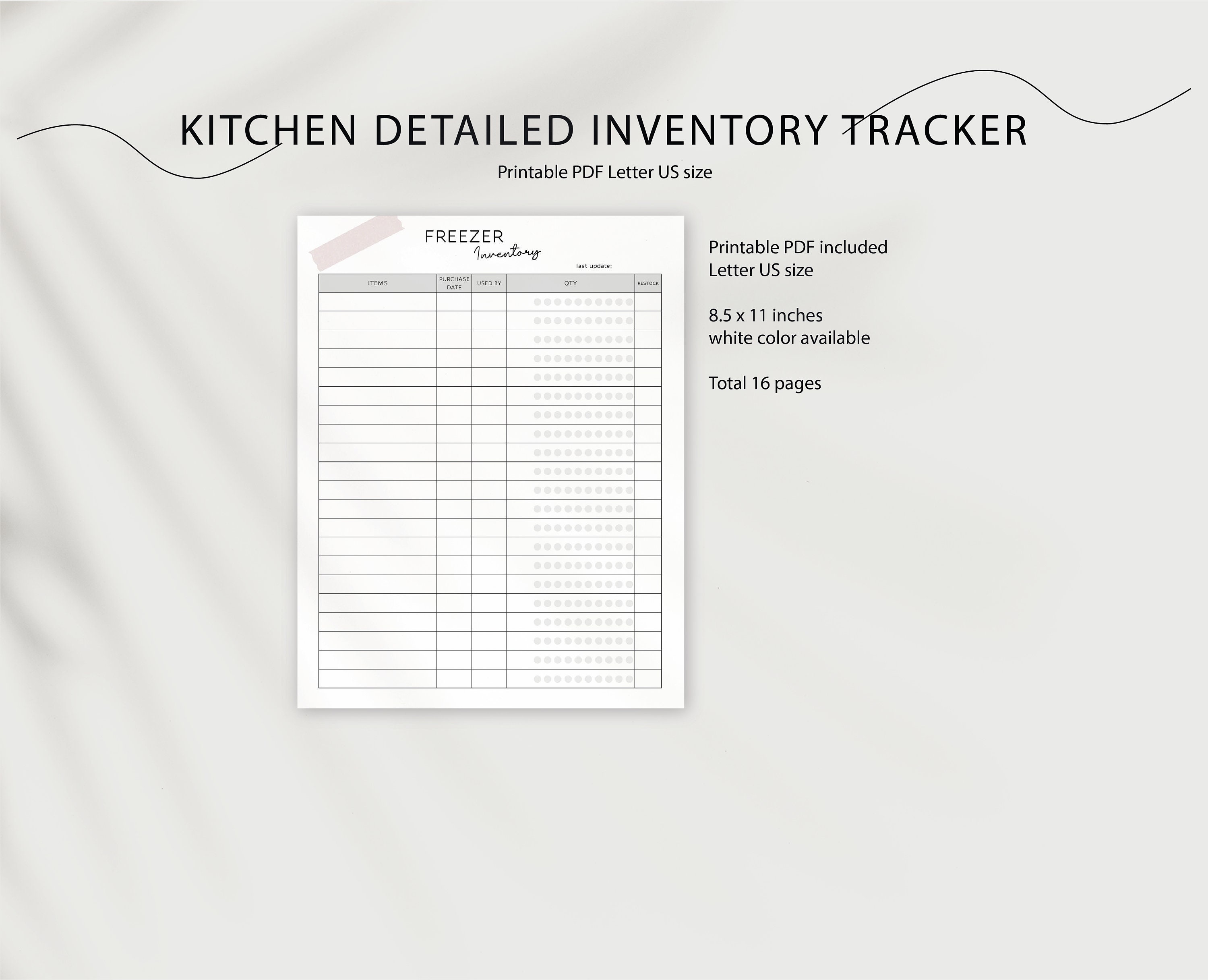 DETAILED Kitchen Inventory Tracker Fridge, Freezer, Pantry Planner ...