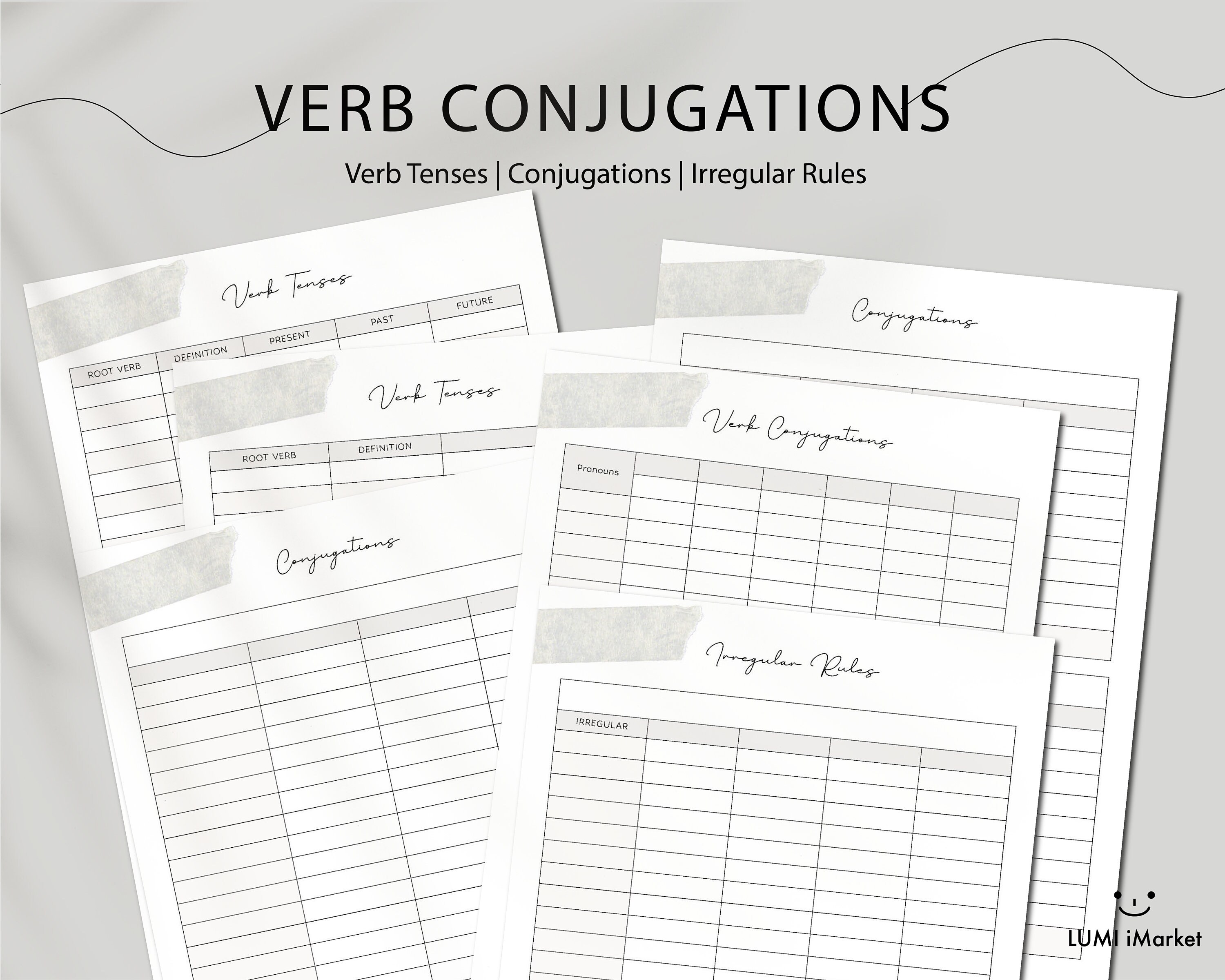 Verb Conjugations Printable Worksheet | Conjugations Practice ...