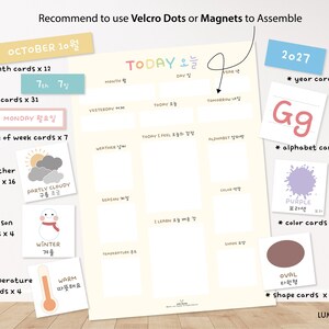 Bilingual Korean Daily Morning Board | Circle Time Board | Toddler ...