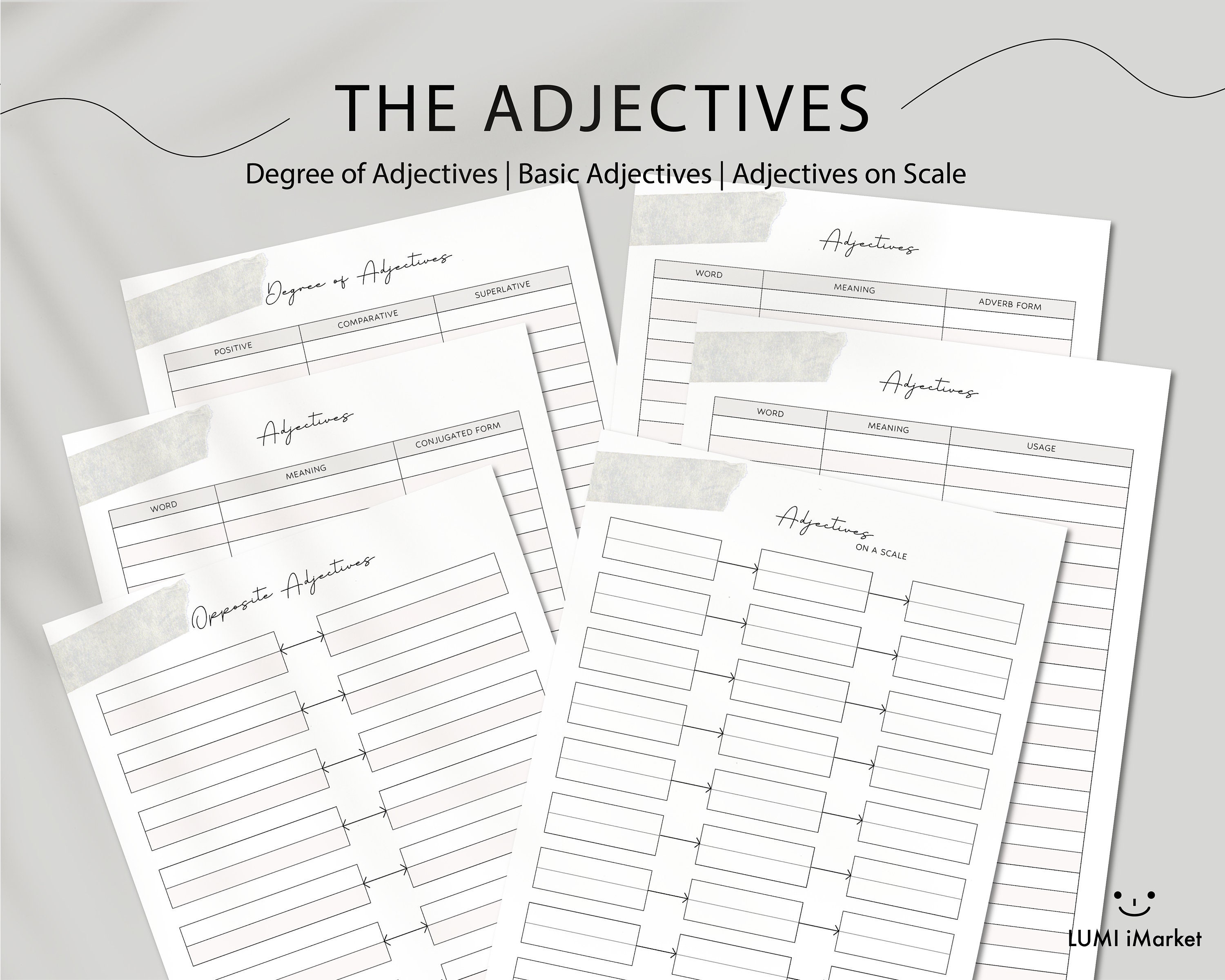Adjectives Printable Worksheet | Adjective Adverb Practice | Language ...