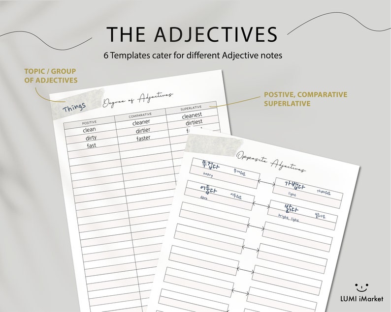 Adjectives Printable Worksheet | Adjective Adverb Practice | Language ...
