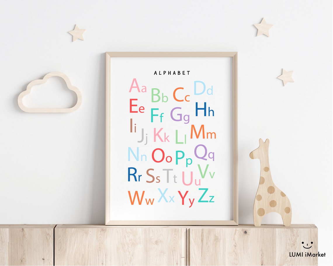 5 English Alphabet Educational Posters | Upper Lower Letter | Set of 5 ...