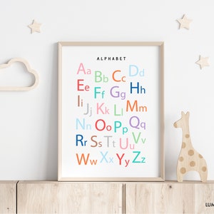 5 English Alphabet Educational Posters Upper Lower Letter Set of 5 ...