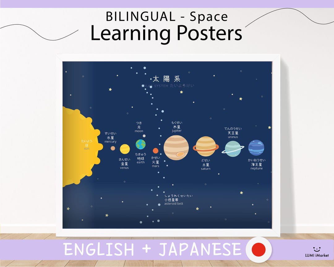 Bilingual Japanese English Solar System Learning Poster | Space ...