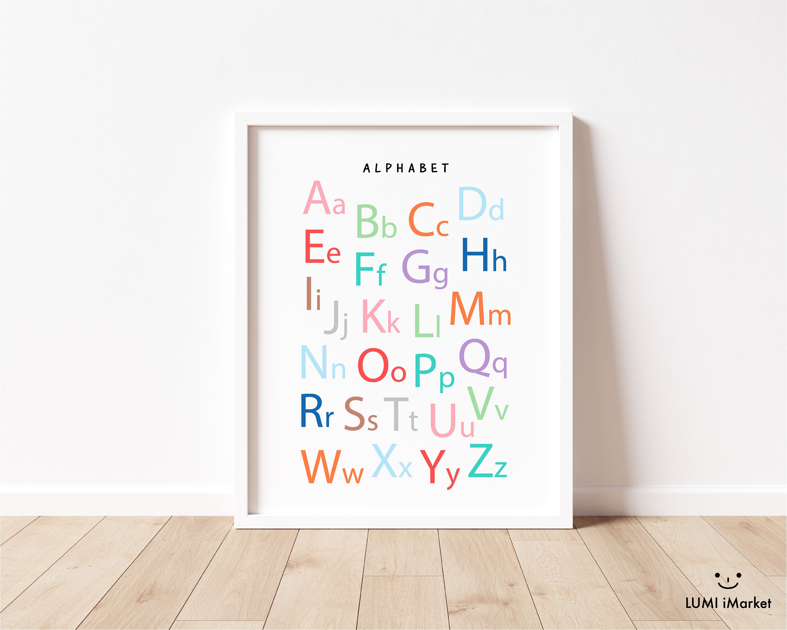 5 English Alphabet Educational Posters Upper Lower Letter Set of 5 ...