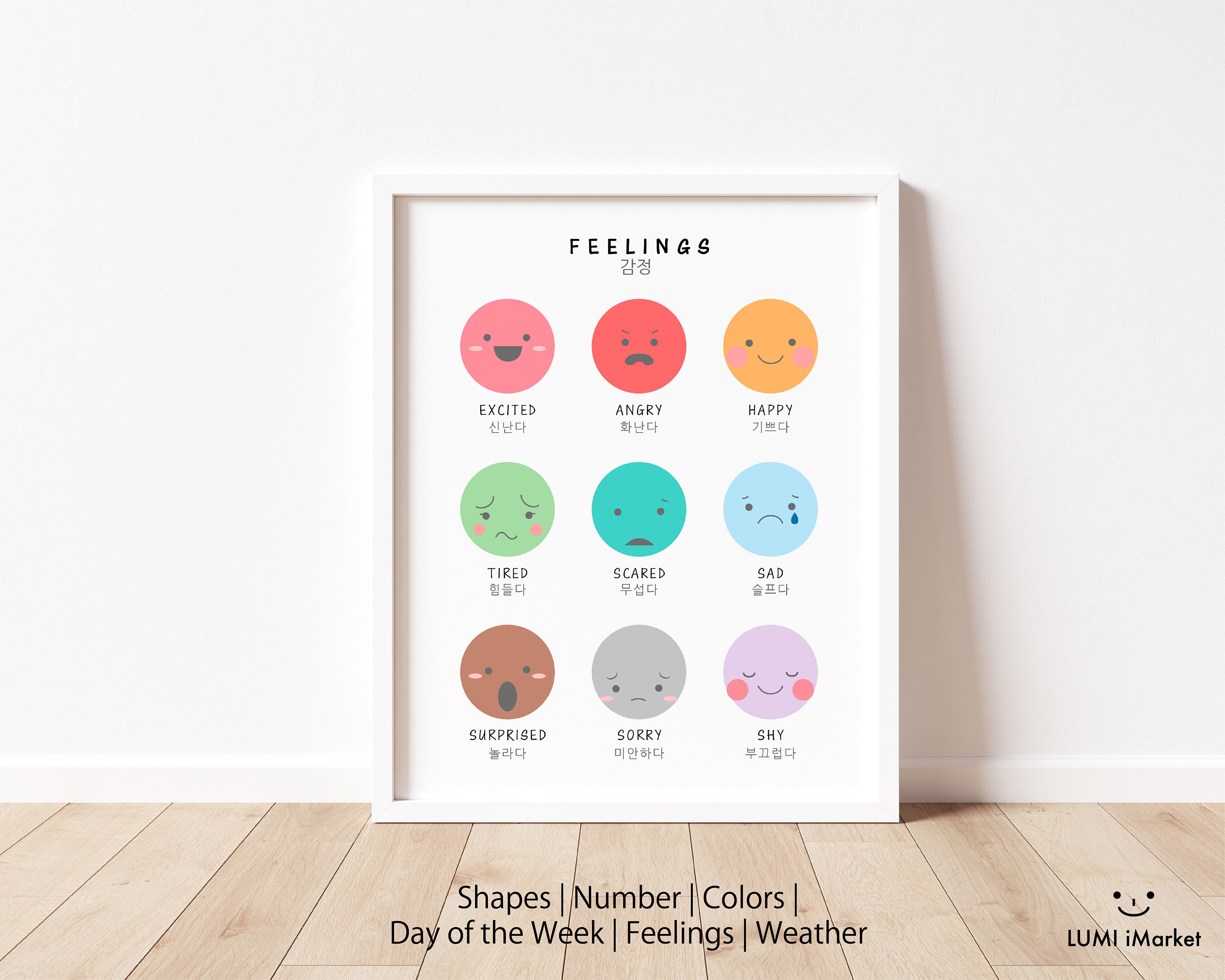 6 Bilingual Korean Educational Posters | Korean Learning Posters | Set ...