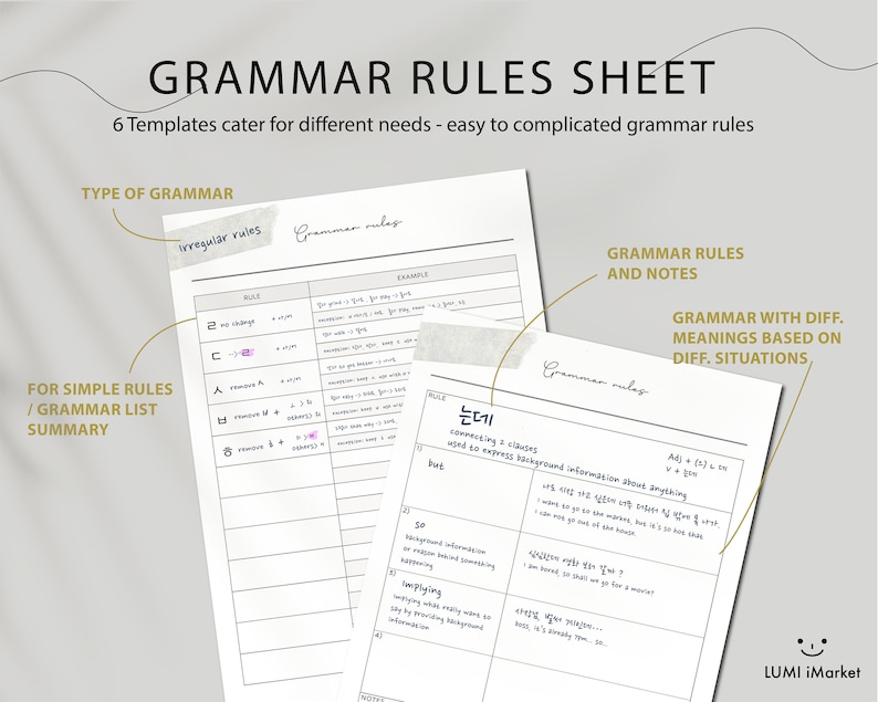 Grammar Rules List | Grammar Worksheet | Language Study Planner ...