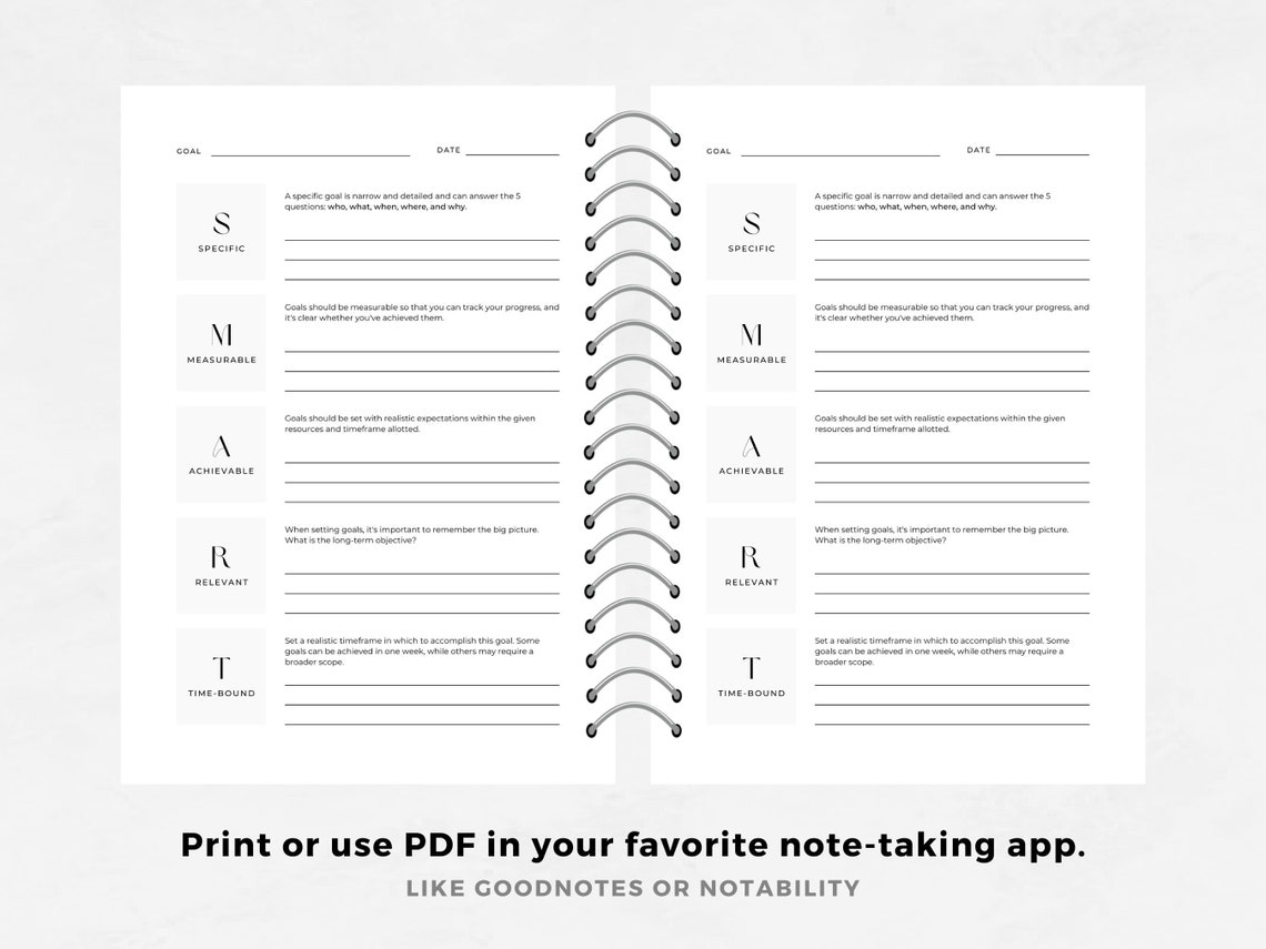 Smart Goal Planner Worksheet | Smart Goal Template | Goal Setting ...