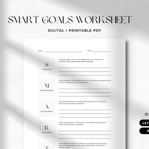 Smart Goal Planner Worksheet | Smart Goal Template | Goal Setting ...