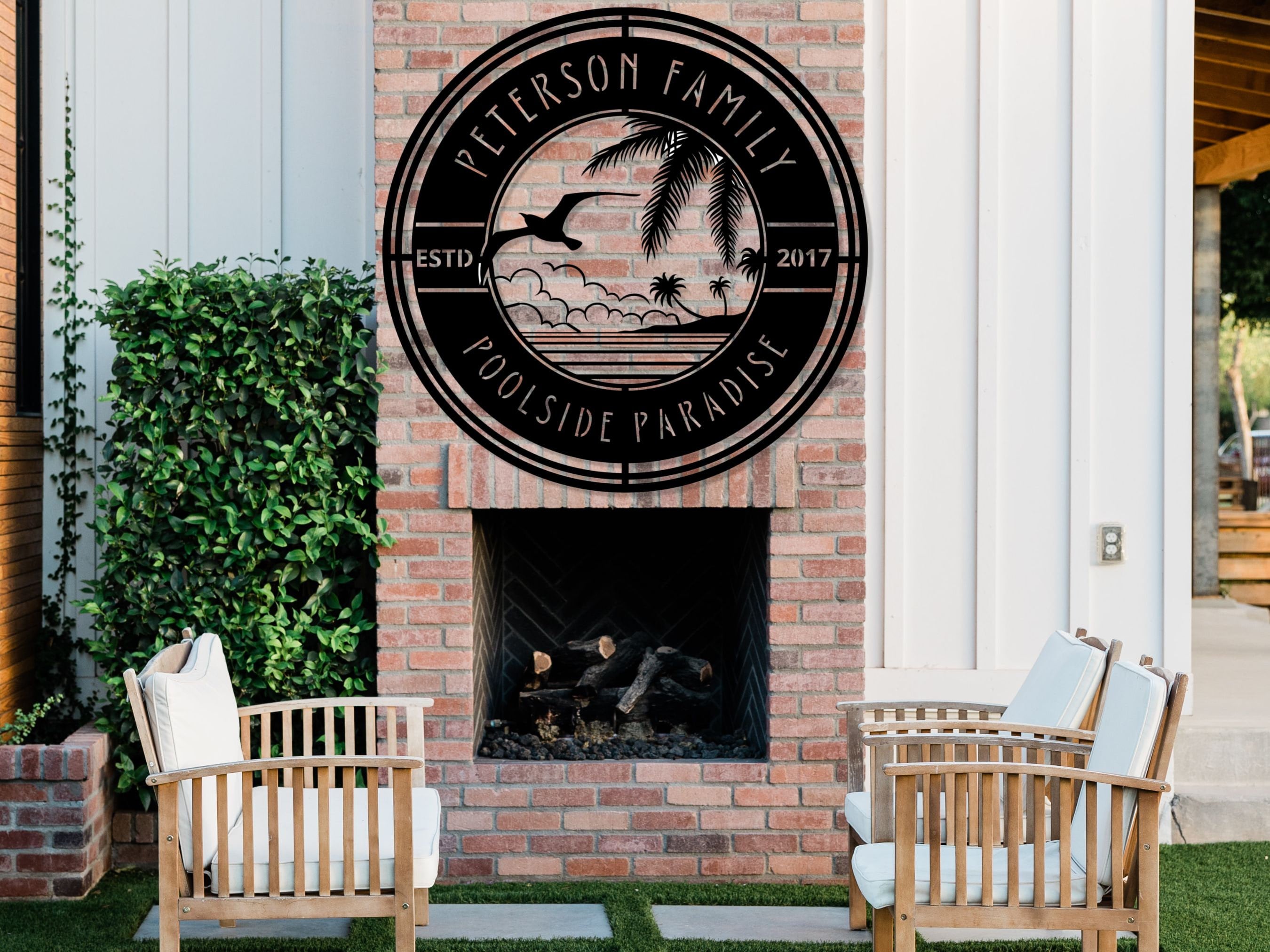 Personalized Metal Pool Sign: Custom Family Name, Outdoor Decor - Etsy