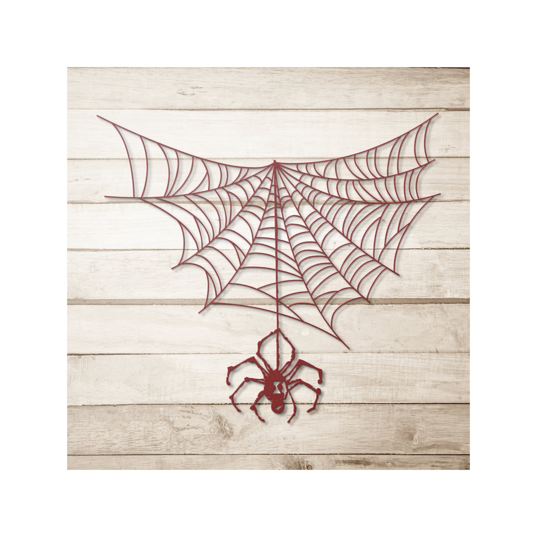 Spider Web Metal Sign: Halloween Home Decor Art - Etsy