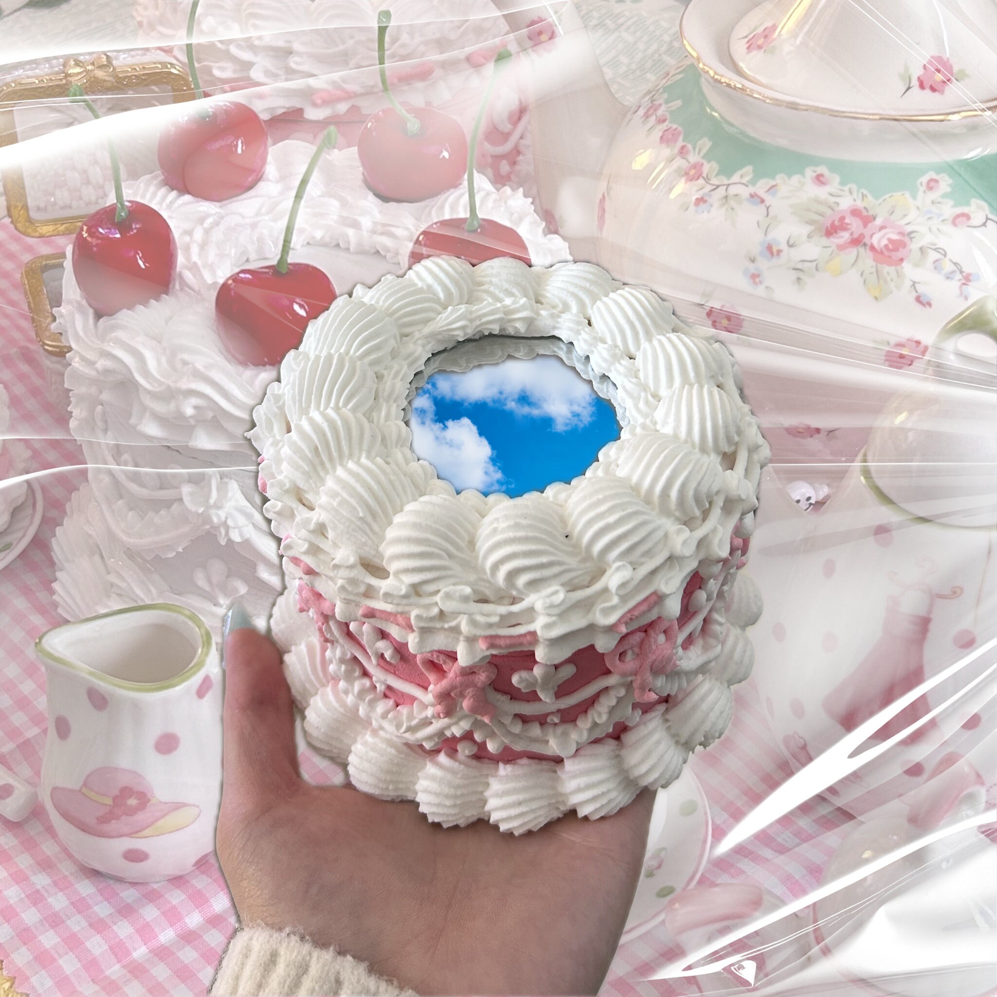 Fake Cake, Wooden Storage Box With Mirror White, Pink, Rainbow - Etsy