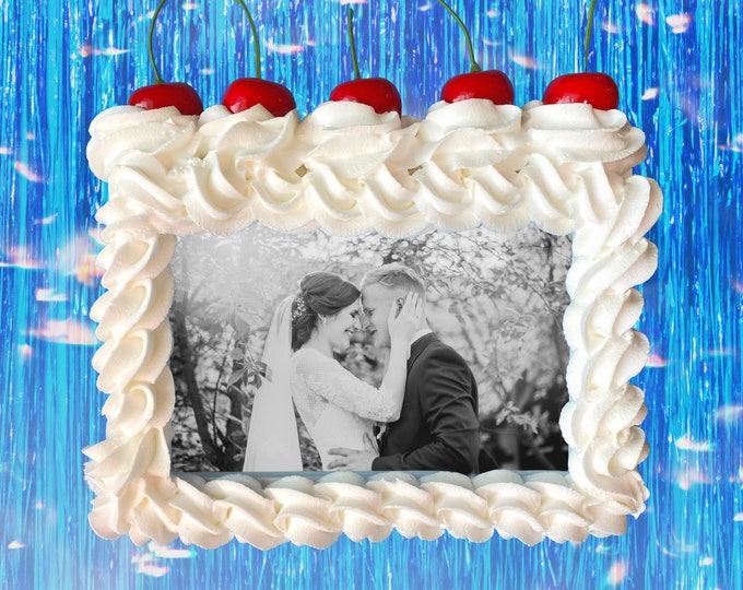Fake Cake Photo Frame 4x6 8x10 - Whipped Cream & Cherries - Valentine ...