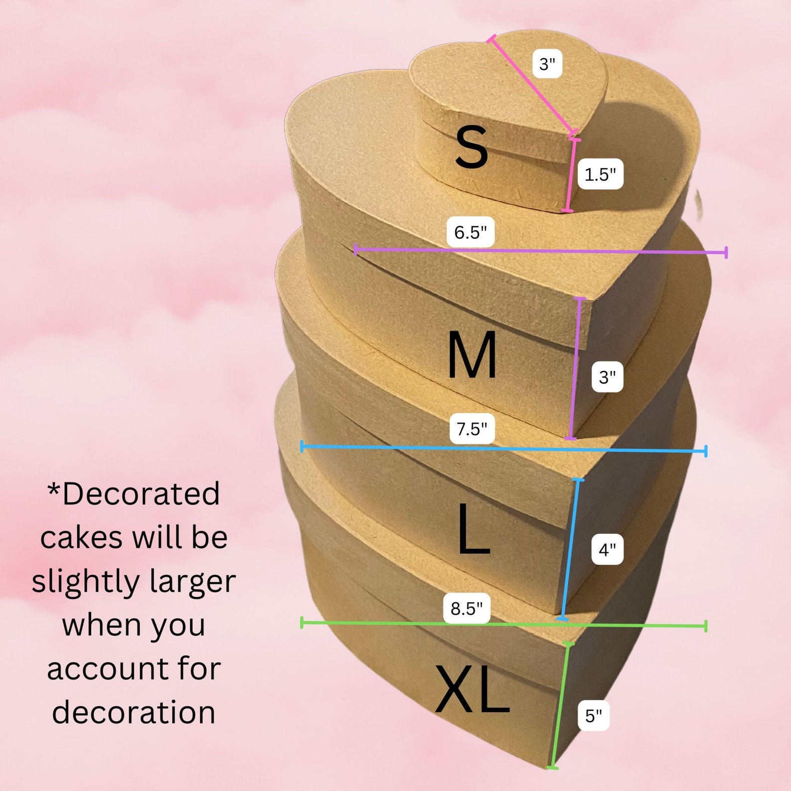 Heart Shaped Decoy Cake / Fake Cake Box Custom Design - Etsy