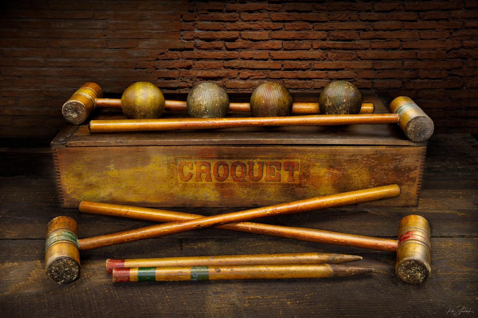Vintage Croquet Light Painting Photography Canvas Print Home Wall Art ...