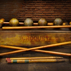 Vintage Croquet Light Painting Photography Canvas Print Home Wall Art ...