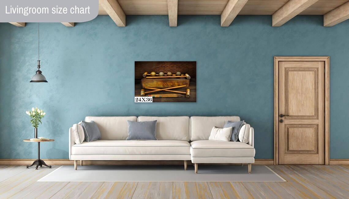 Vintage Croquet Light Painting Photography Canvas Print Home Wall Art ...