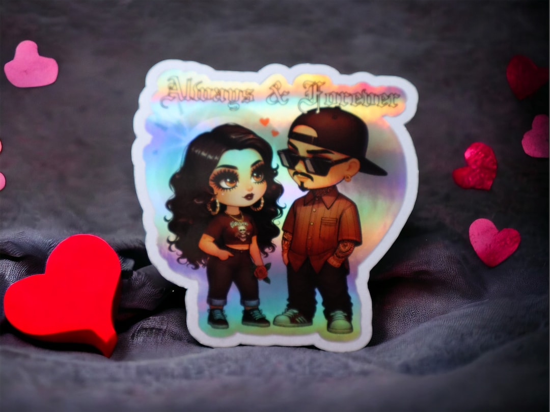 Chola Couple Stickers, Cute Valentine’s Day Sticker, Cholos Valentine's ...