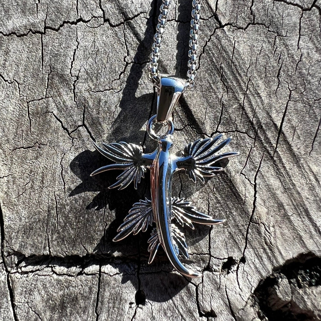 Silver Blue Dragon Necklace - Etsy