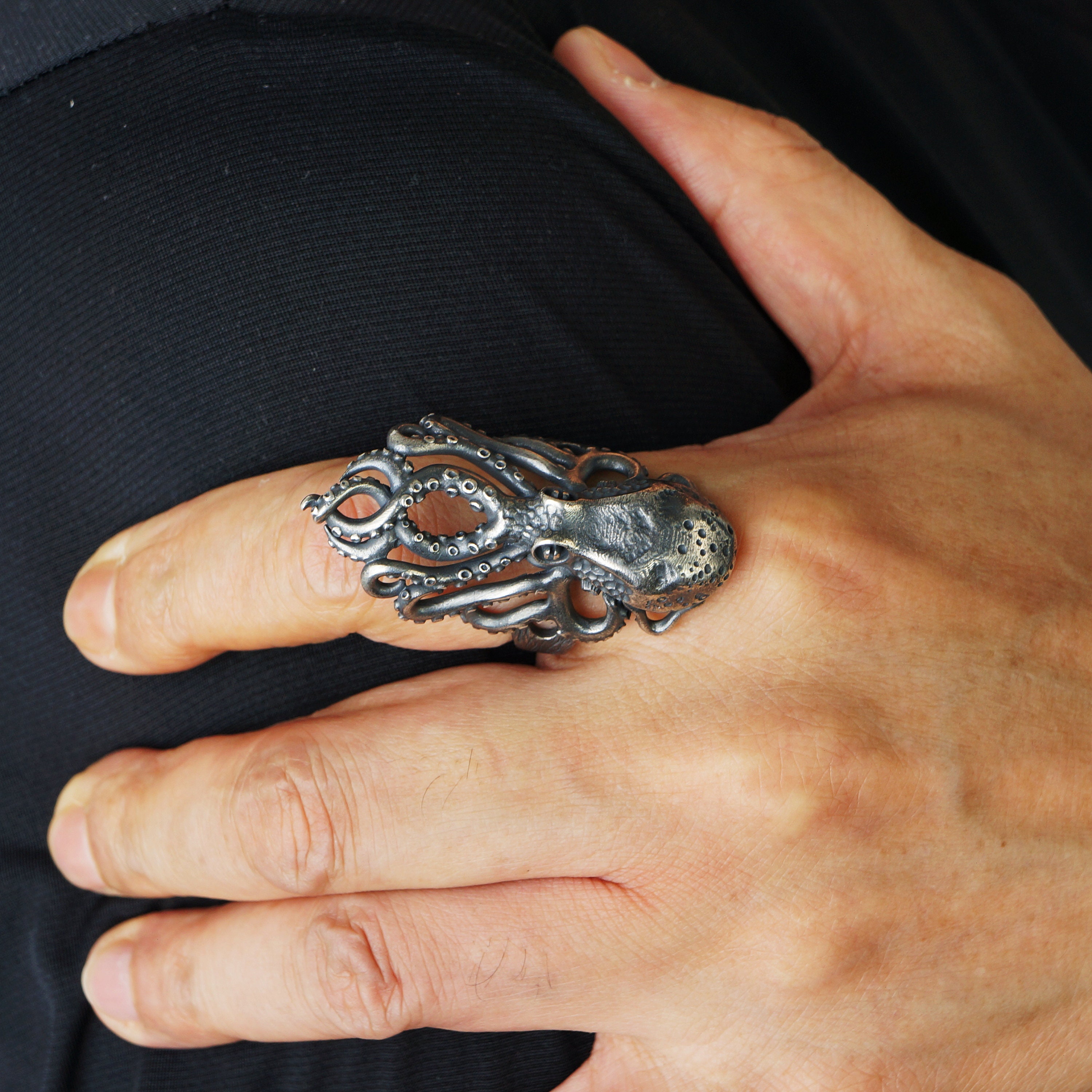 Large Octopus Ring for Men,sterling Silver Octopus Ring,personalized ...