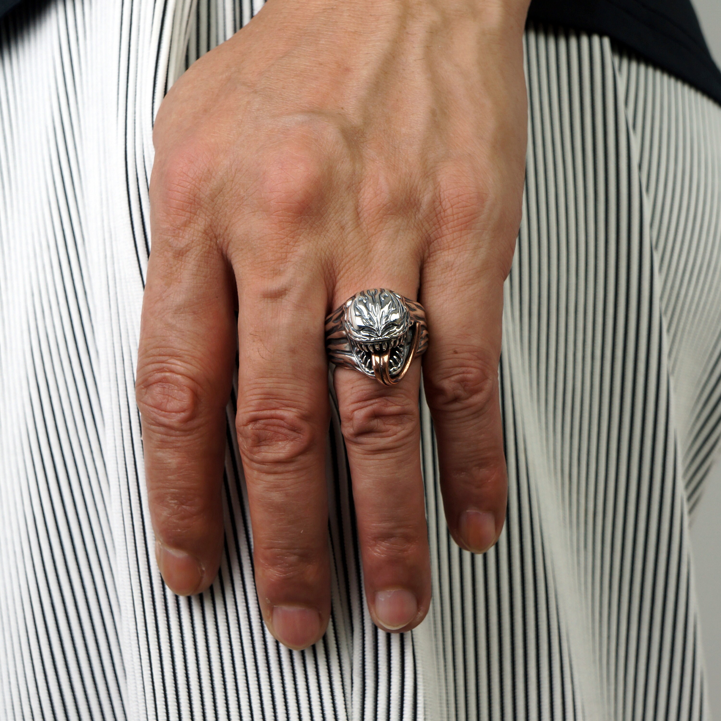 Pure Silver Venom Ring-marvel Superhero Ring-guardian Ring Dark Punk ...