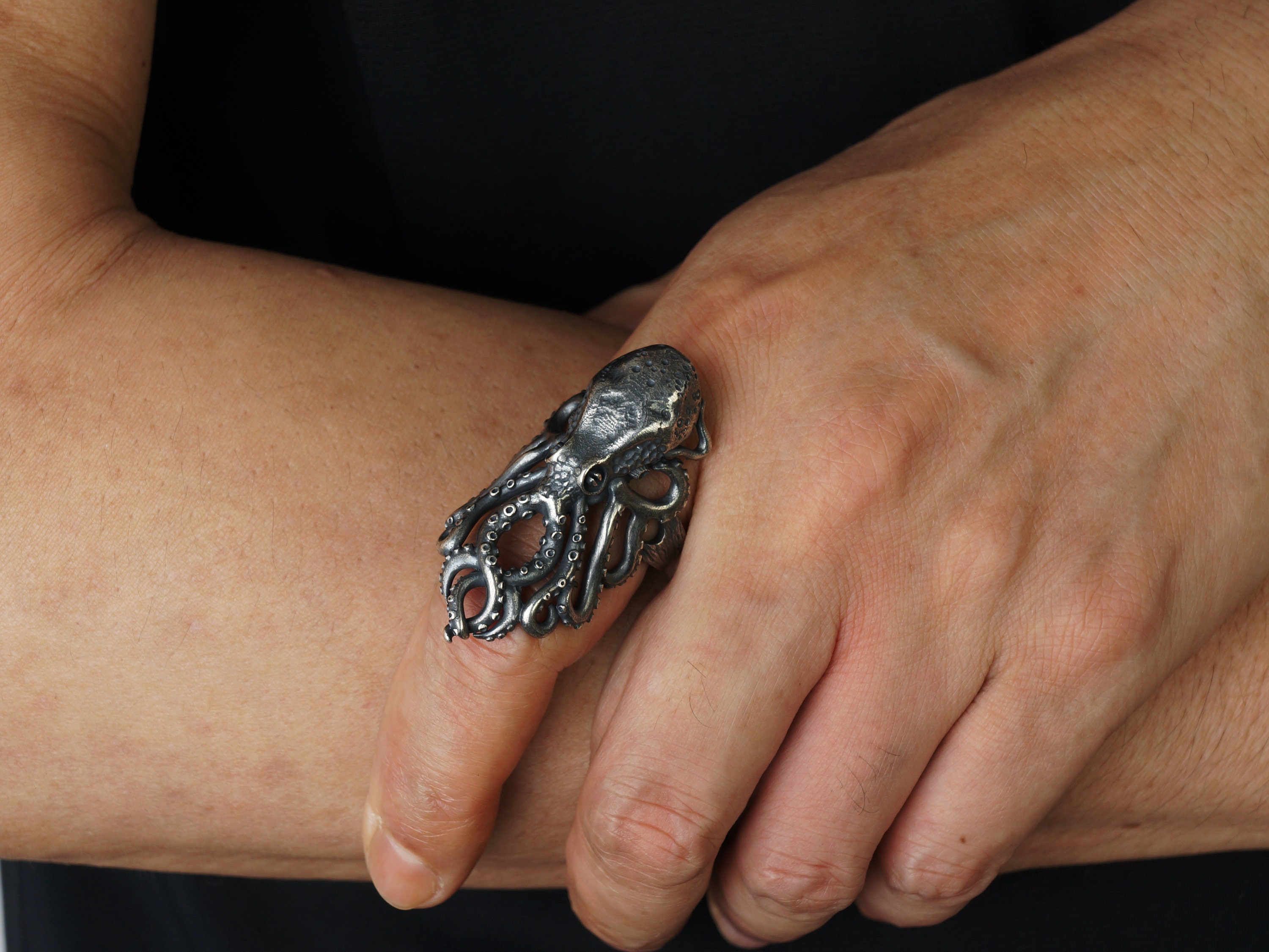 Large Octopus Ring for Men,sterling Silver Octopus Ring,personalized ...