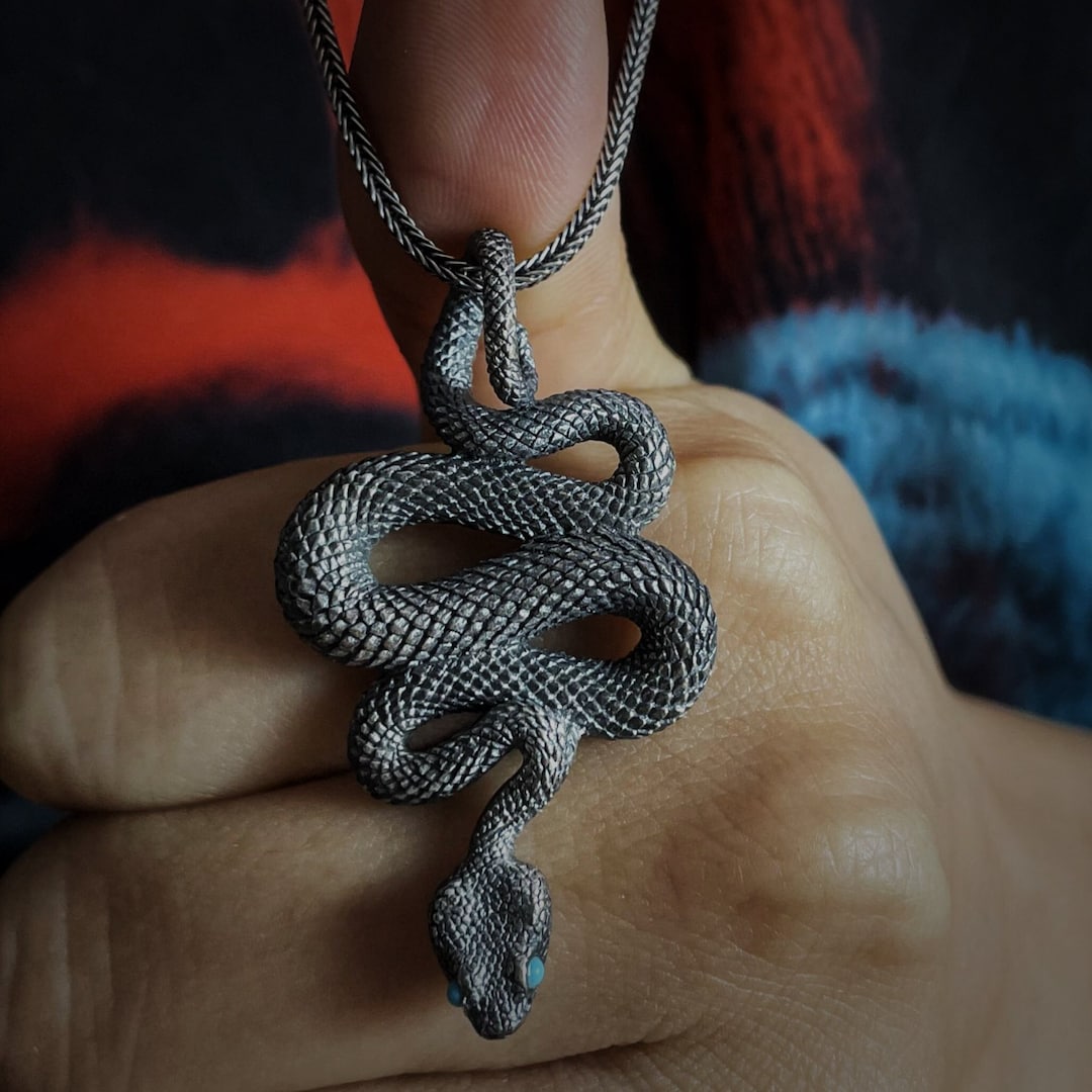 Snake Pendant for Men, Snake Pendant Necklace, Viper Snake Necklace ...