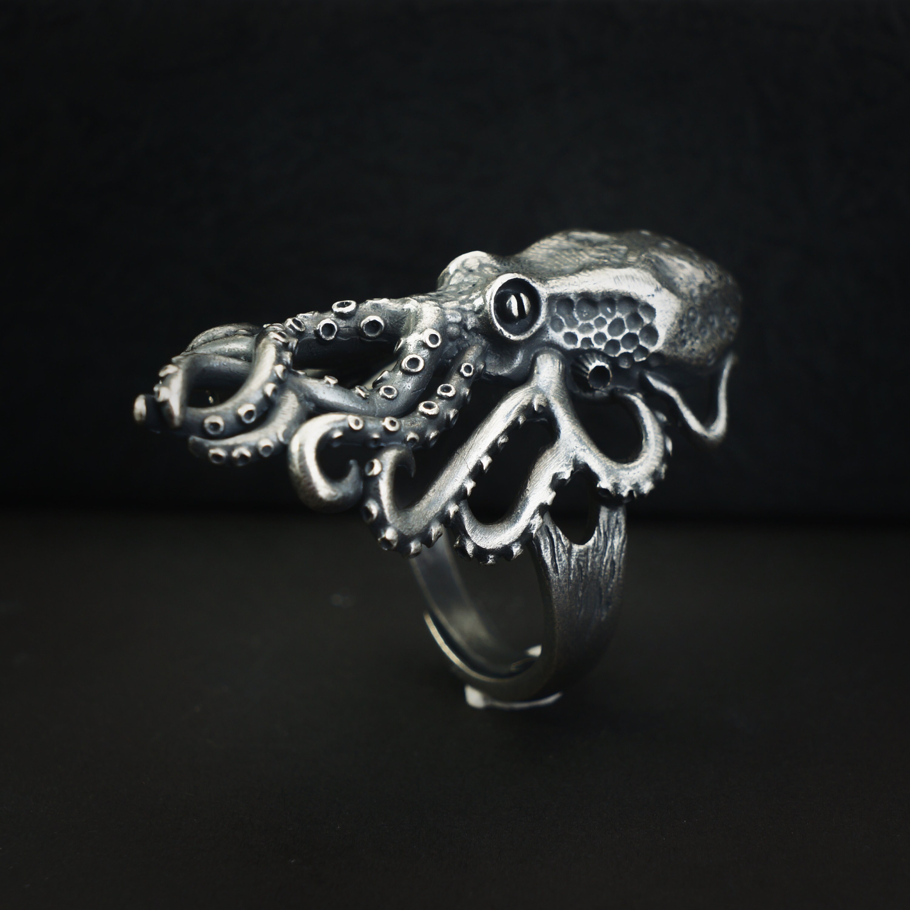 Large Octopus Ring for Men,sterling Silver Octopus Ring,personalized ...