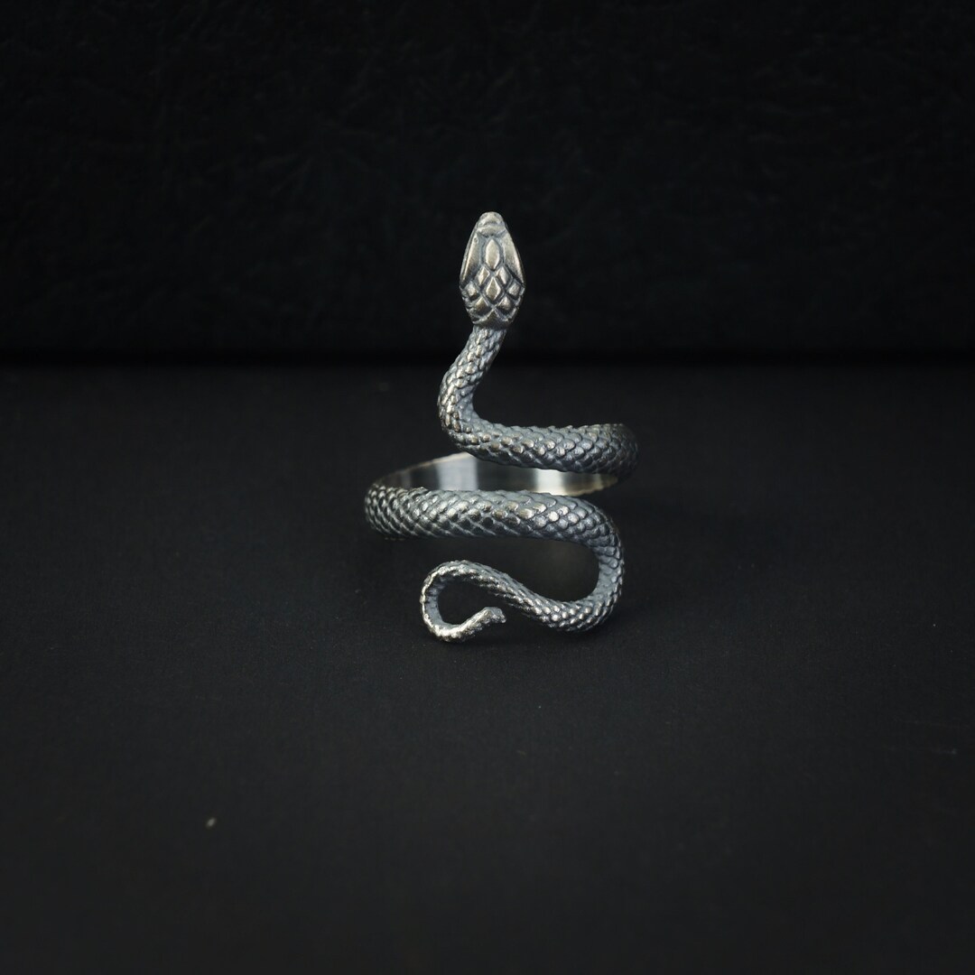 King Snake Silver Ring,king Cobra Sterling Silver Ring,python Ring for ...