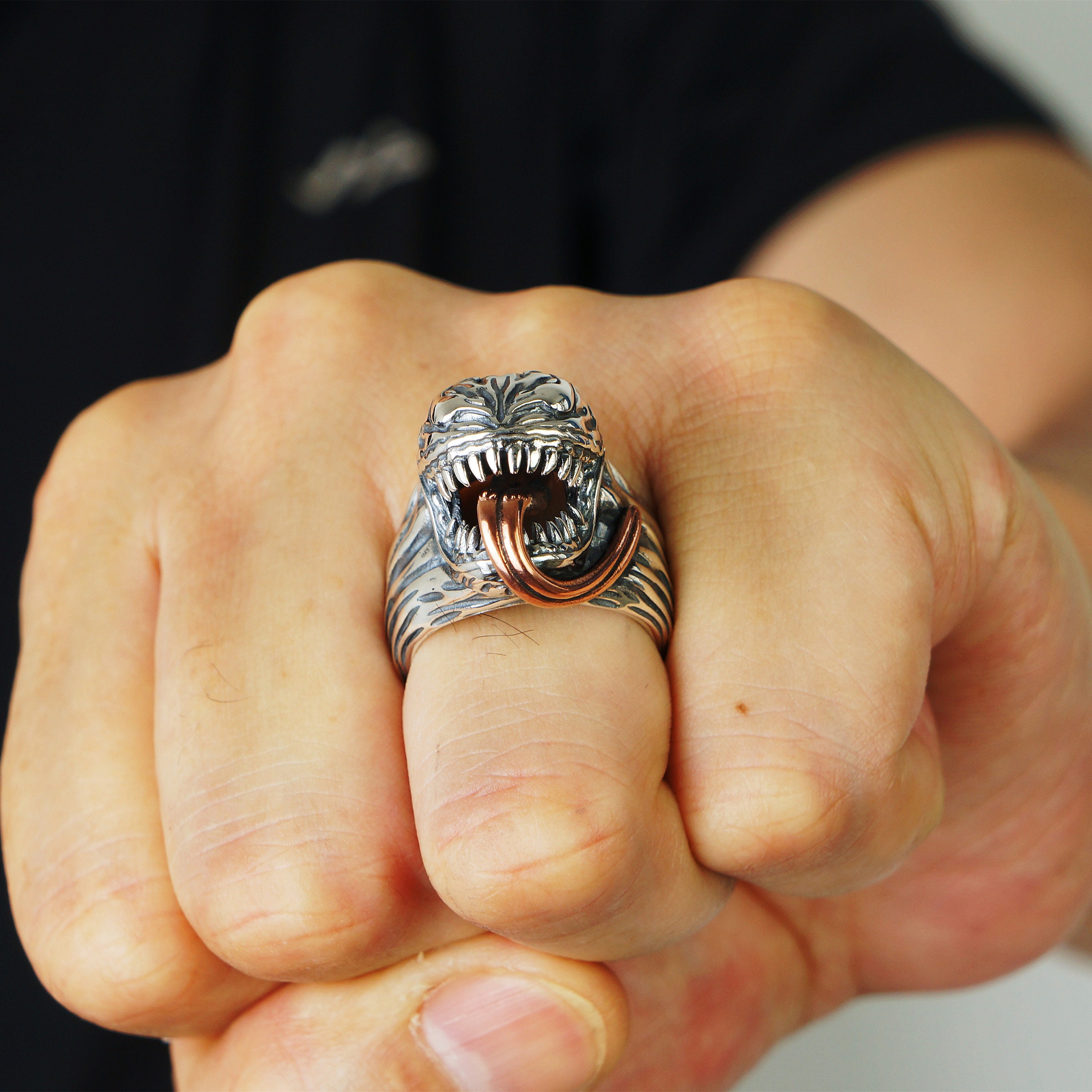 Pure Silver Venom Ring-marvel Superhero Ring-guardian Ring Dark Punk ...