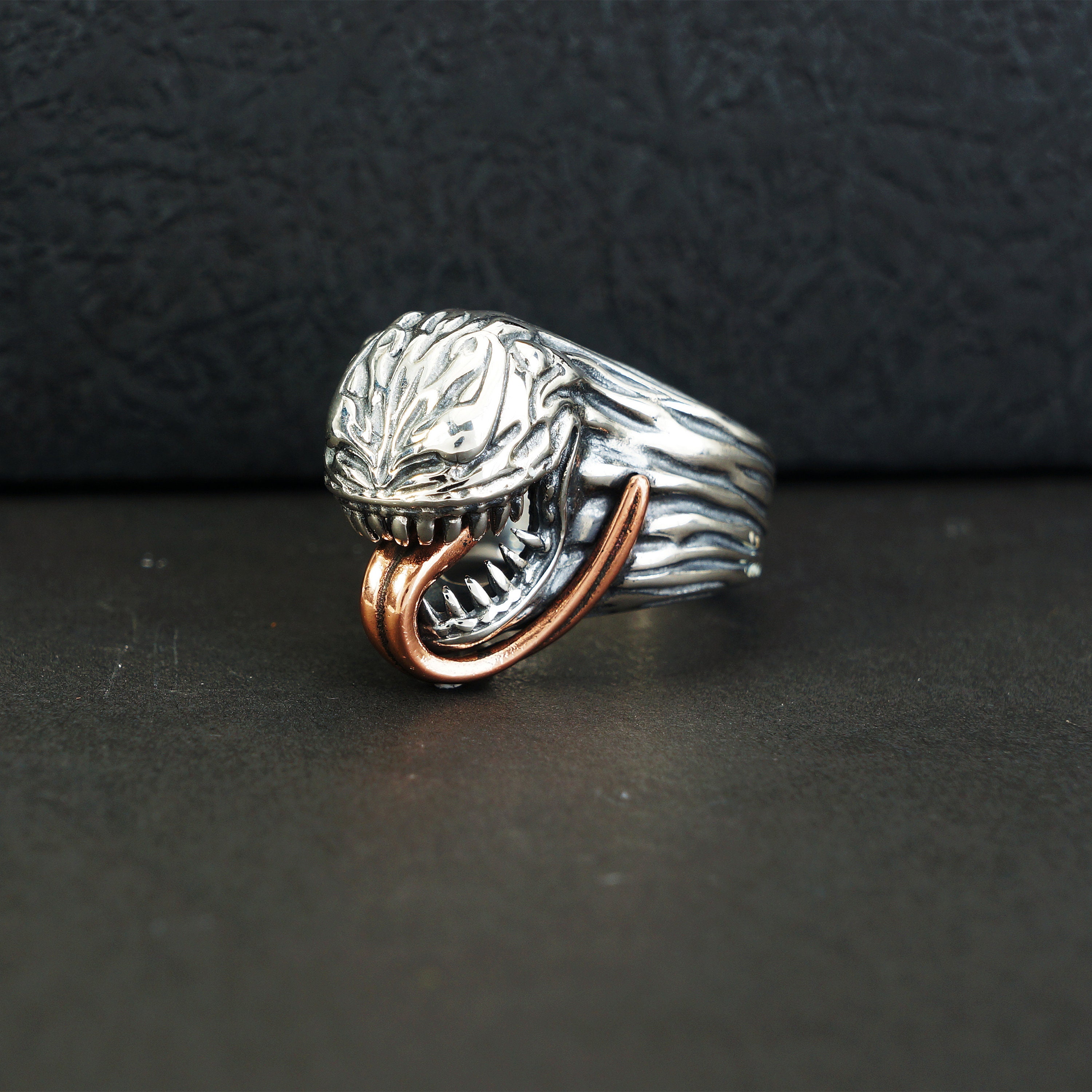 Pure Silver Venom Ring-marvel Superhero Ring-guardian Ring Dark Punk ...