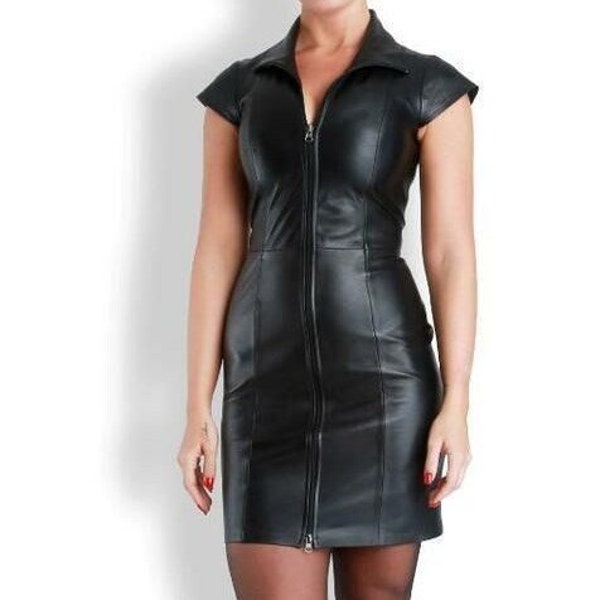 Leather Mini Dress - Etsy