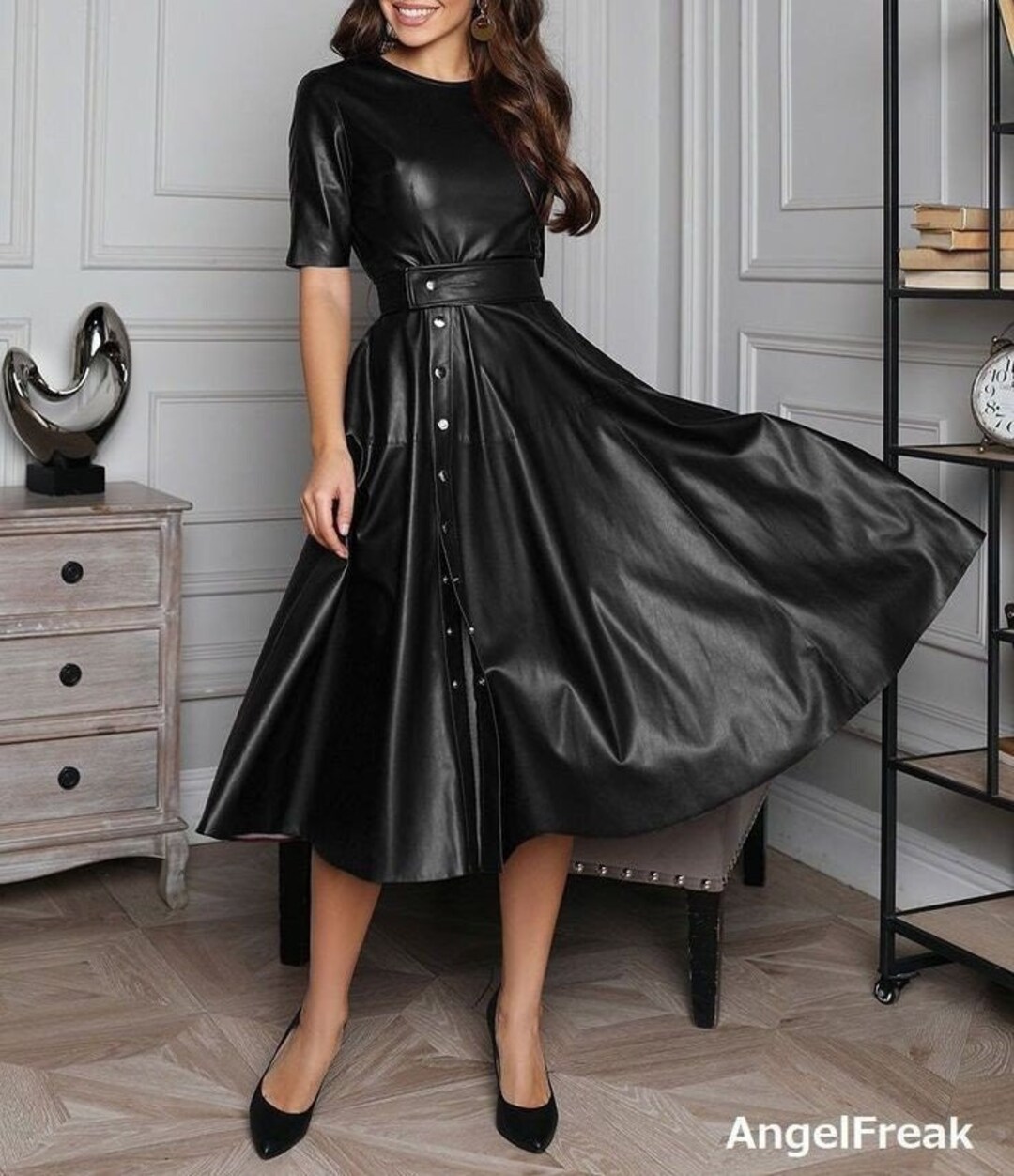 Handmade Leather Dress Women's Leather Dress Long - Etsy