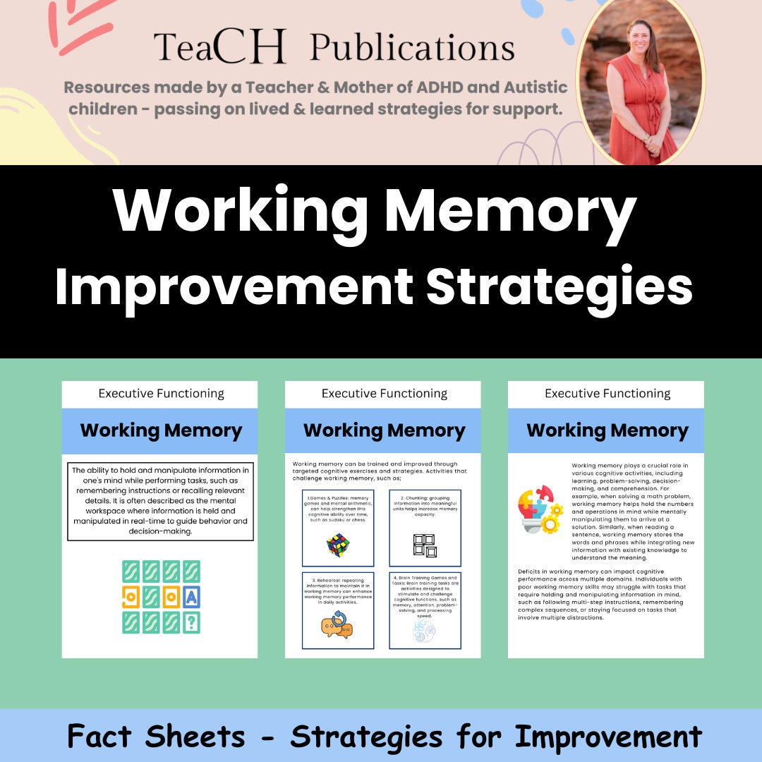 Improve Your Working Memory Strategy Cards - Executive Functioning ...